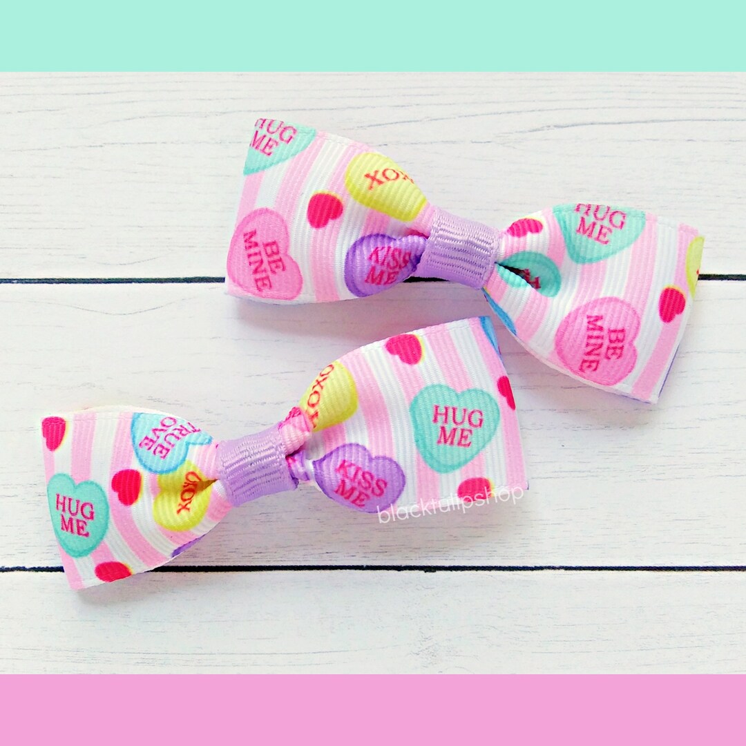 Kawaii Hair Bows Fairy Kei Decora Candy Hearts Bows Pink Adult Baby ...