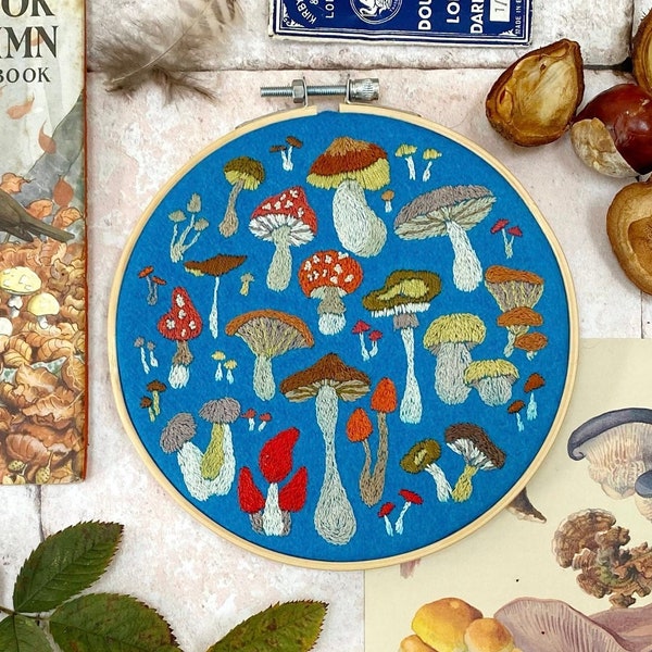 Mushroom Embroidery Pattern - Etsy