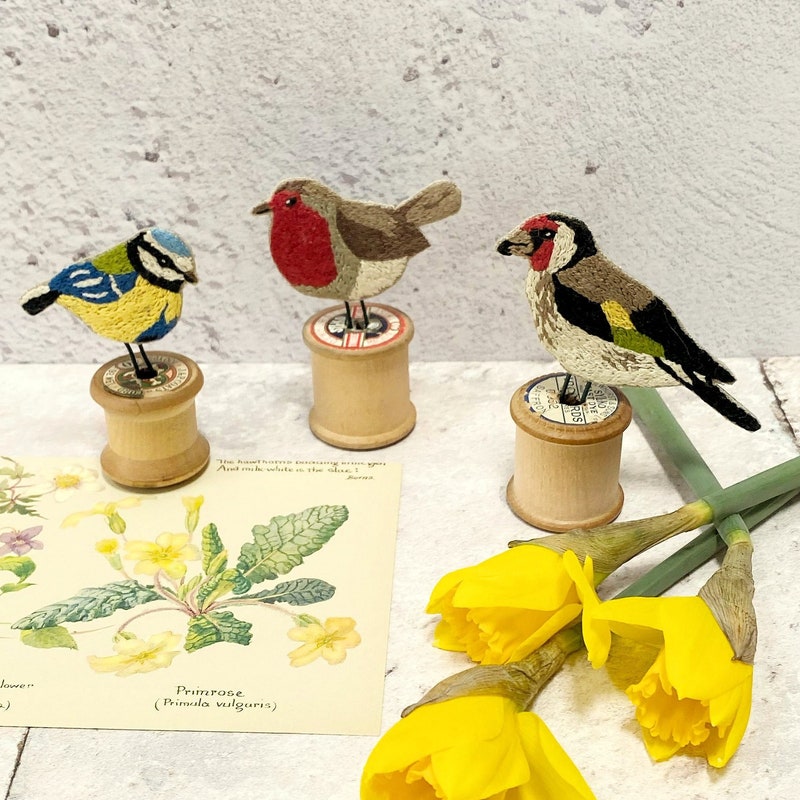 Embroidered Birds - Etsy