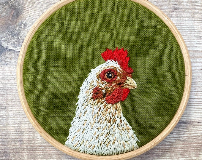 Cluck Chicken Hand Embroidery Hoop Instant Download Pdf Pattern Hen ...
