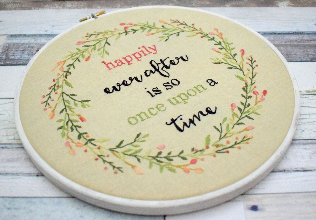 Happily Ever After Hand Embroidery Hoop Pdf Pattern Instant Download ...