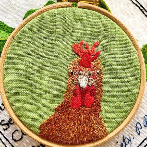 Chicken Embroidery - Etsy
