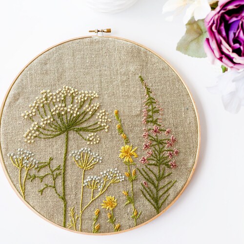 In Full Leaf Hoop Hand Embroidery Pattern Pdf Instant Download - Etsy