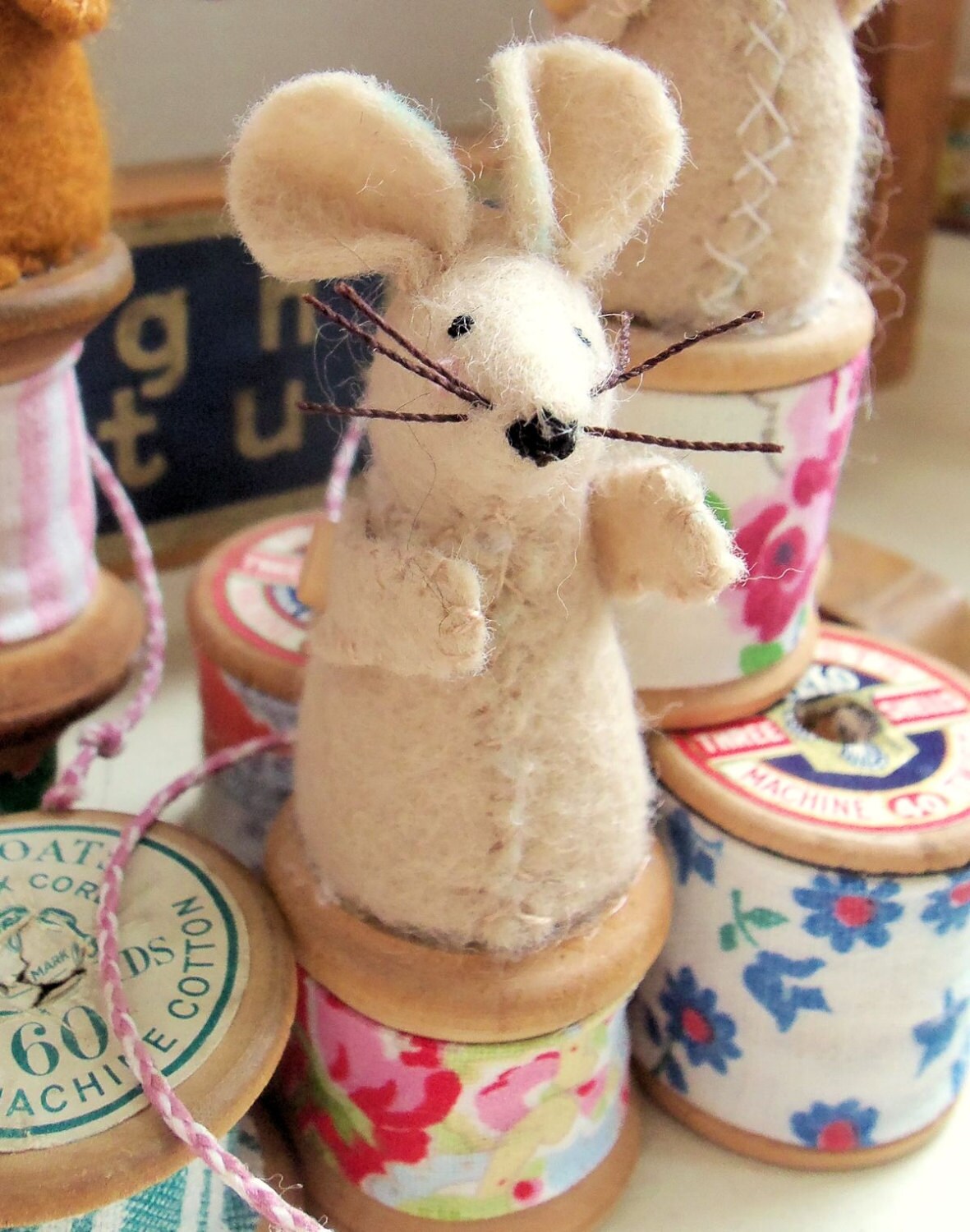 Cotton Spool Mice Downloadable Pdf Softie Pattern - Etsy