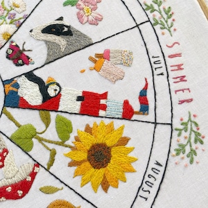Wheel of the Year Embroidery Kit: Seasonal Calendar Hoop Art (PDF ...