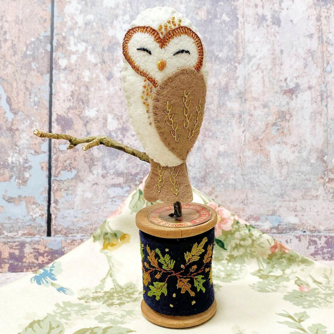Felt Owl Ornament Pattern: Embroidered Bobbin, Spool Decor (PDF Pattern ...