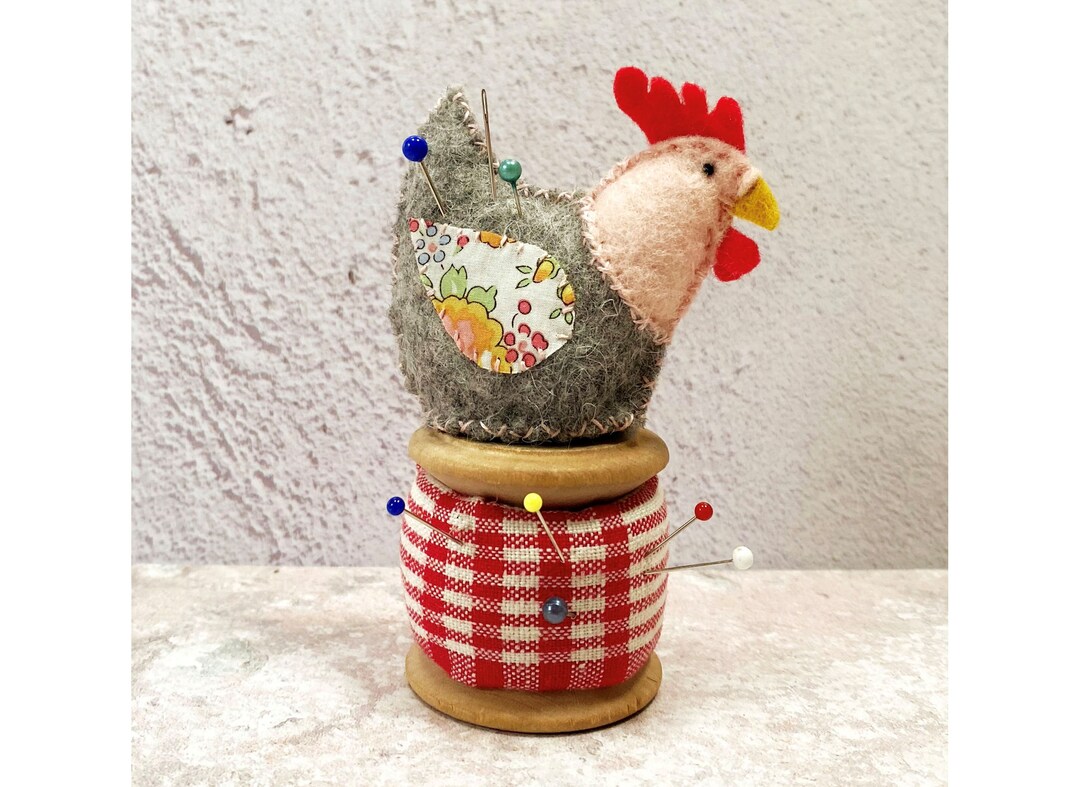Little Red Hen Pin Cushion Chicken Pincushion Felt Sewing Digital ...