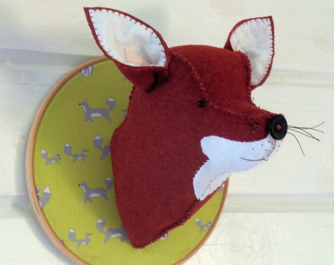 Fox Head Pattern. Faux Taxidermy Sewing Pdf. Woodland Creature ...
