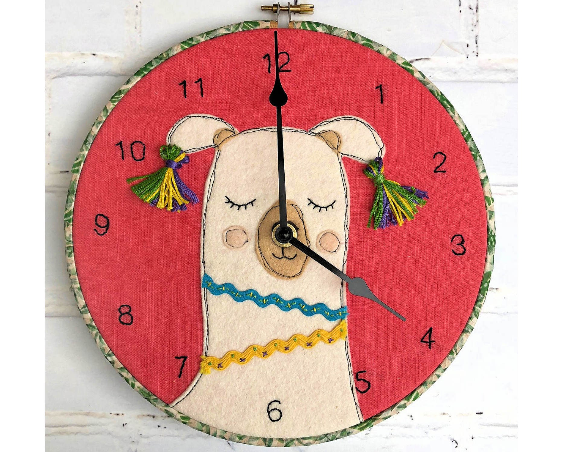 Llama Clock sewing applique pattern pdf instant download | Etsy