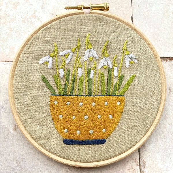 Snowdrop Hand Embroidery Pattern - Etsy