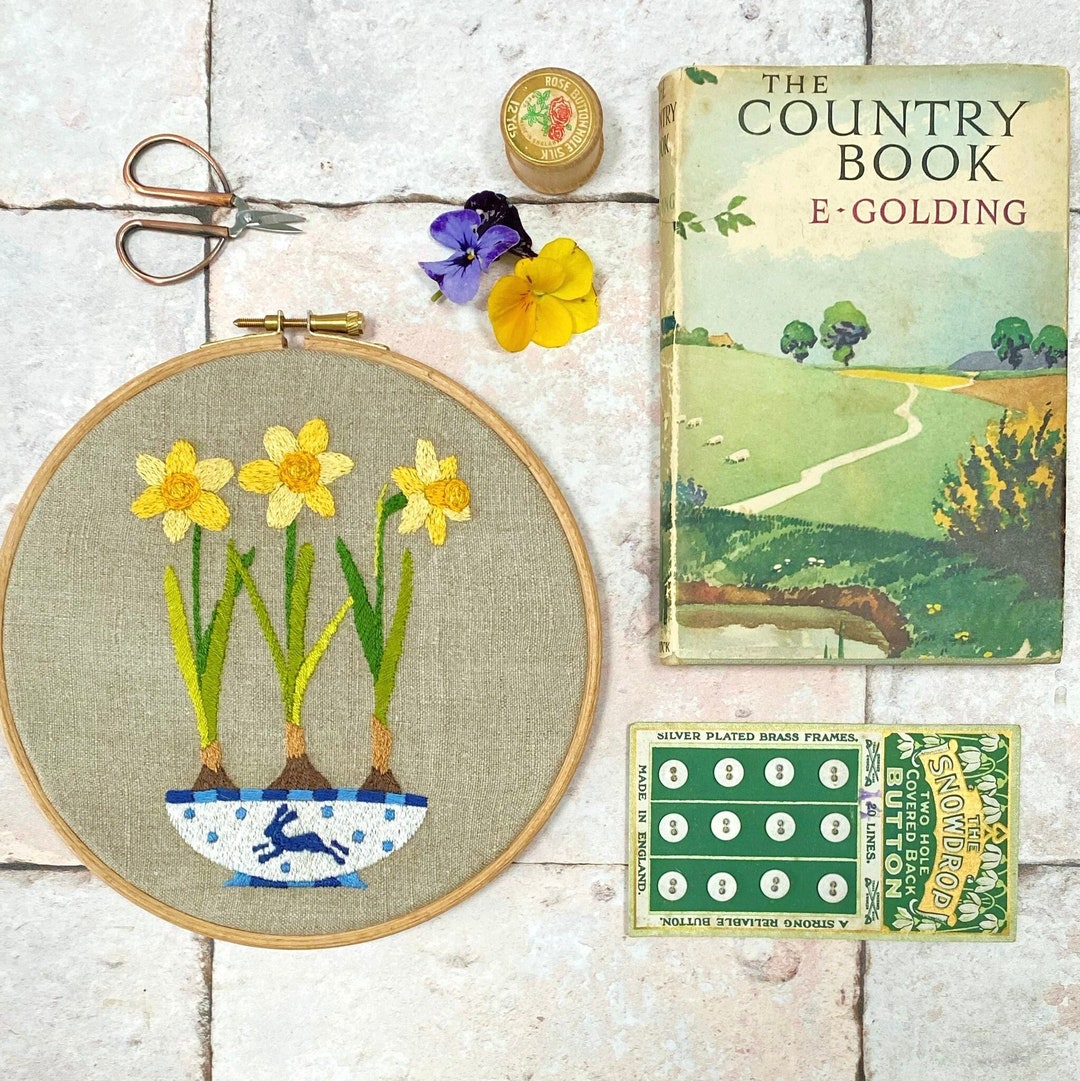 Bowl of Daffodils Spring Flowers Hand Embroidery Hoop Pattern Pdf File ...
