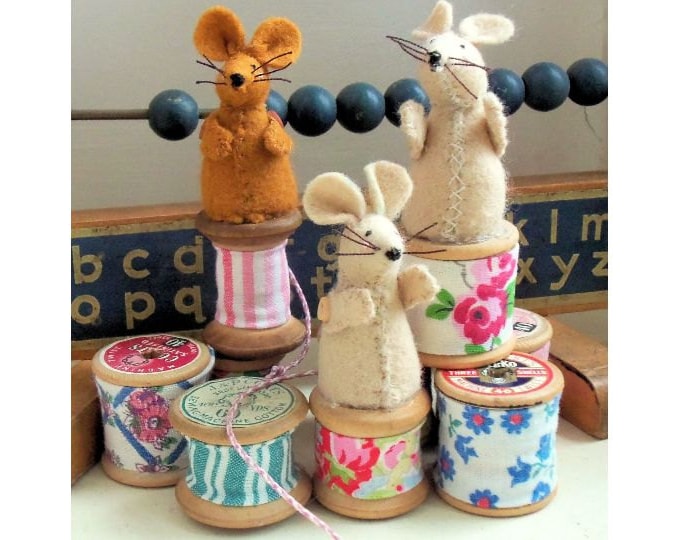 Cotton Spool Mice Downloadable Pdf Softie Pattern - Etsy