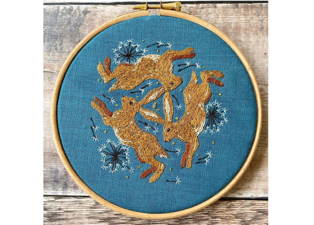 Three Hares Embroidery Pattern: Celtic Hoop Art (PDF Download) - Etsy