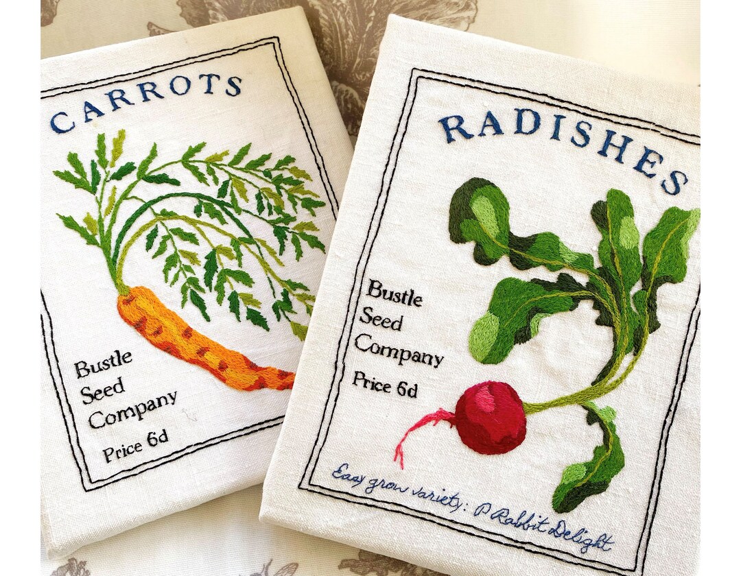 Vintage Seed Packet Hand Embroidery Pattern Pdf Instant Download ...