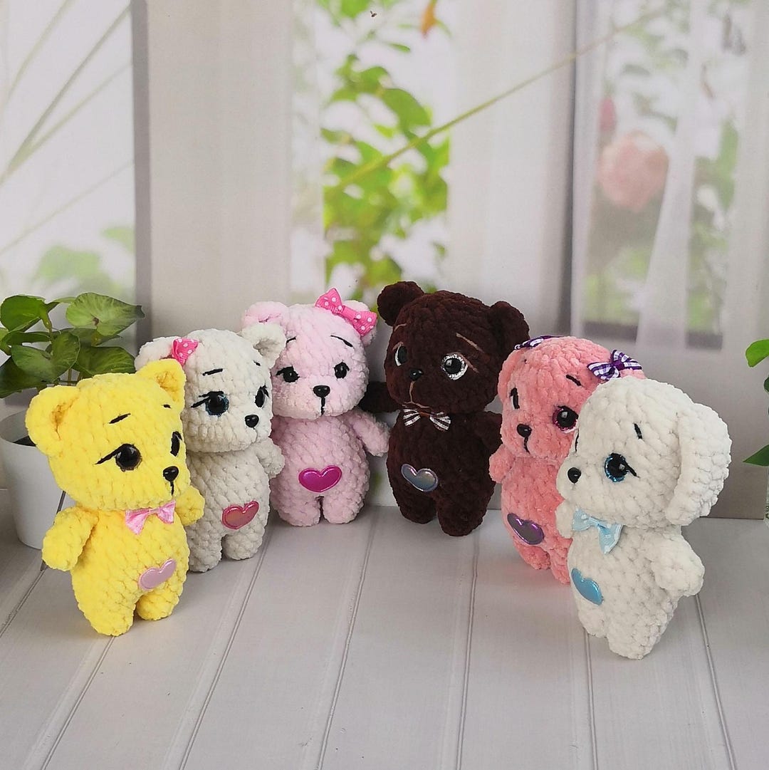 Mini Animals Crochet Pattern Bundle – Baby Bear, Puppy & Kitten ...
