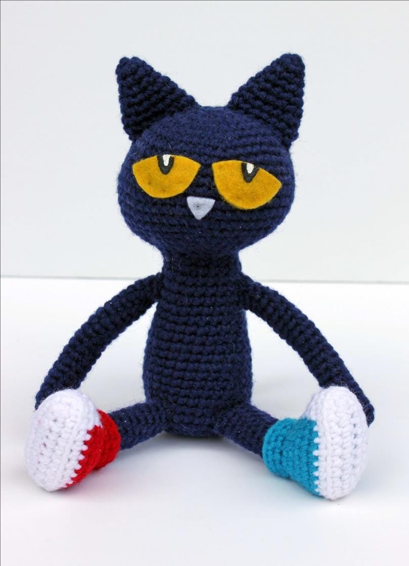 Blue Pete the CAT CROCHET PATTERN Amigurumi, Cat Amigurumi Crochet ...