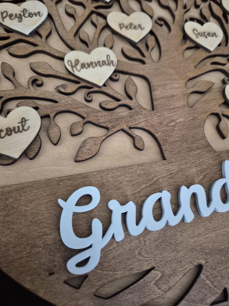 Personalized Wooden Grandkids Tree - Perfect Christmas Gift for Mothers ...