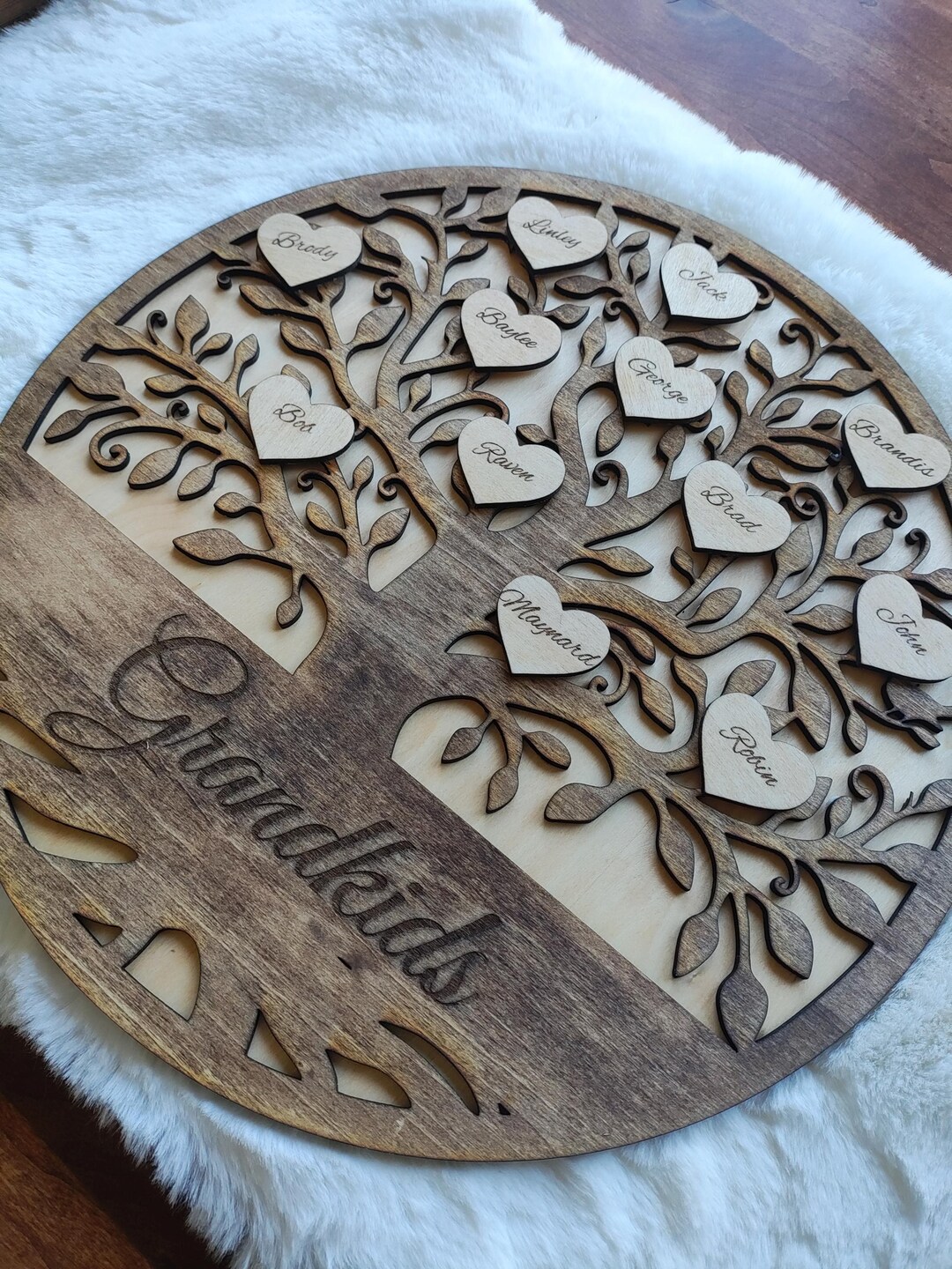 Personalized Wooden Grandkids Tree - Perfect Christmas Gift for Mothers ...