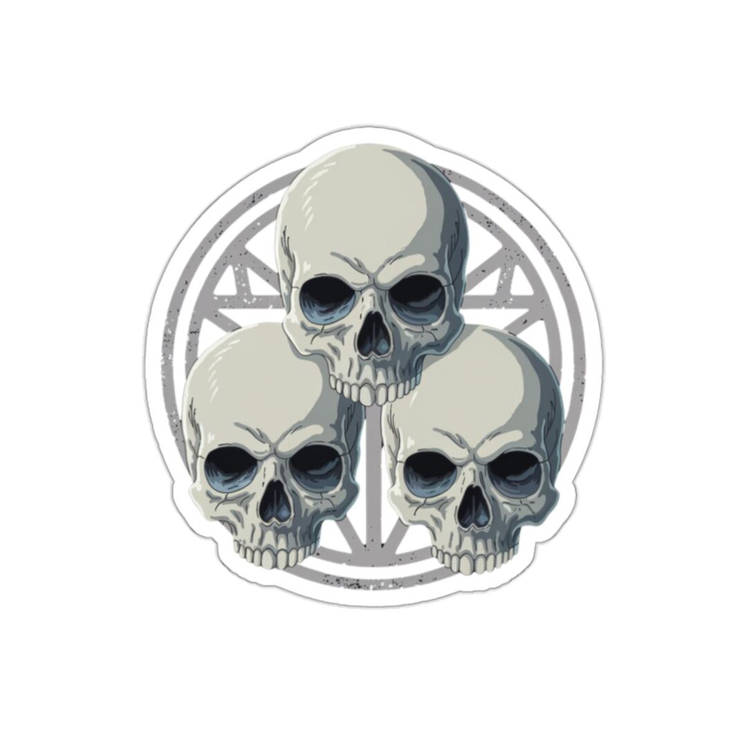 Skull Magic Circle Sticker, Halloween Laptop Decal, Occult Symbol Car ...