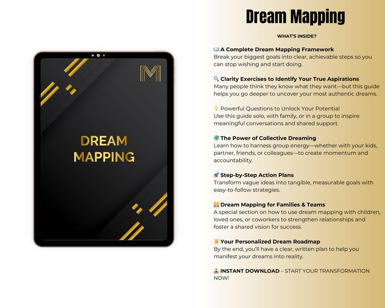 Dream Mapping Guide: Goal Setting Mini Journal & Vision Board Workbook ...