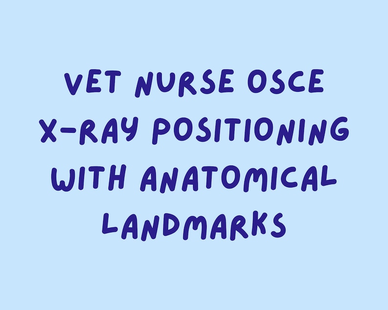 Veterinary Nurse OSCE X-ray Guide | Comprehensive Study Aid for Vet ...