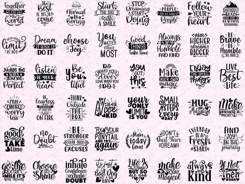 Motivational Quote Svg Bundle Includes PNG JPG PDF Perfect for Tshirt ...