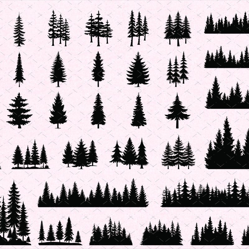 Tree Landscape Cut File - Etsy
