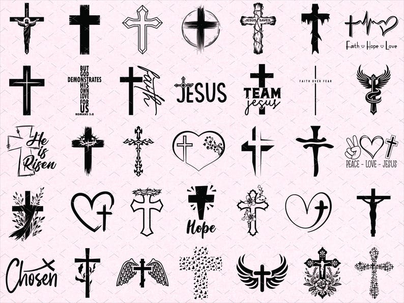 Christian Cross SVG Bundle: Faith, Hope, Love (digital Download) - Etsy