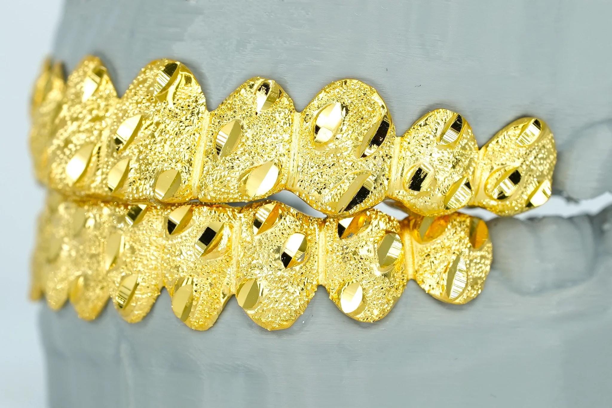 Gold Grillz | Custom Nugget Cut | Diamond Dust Teeth Jewelry | Dental ...