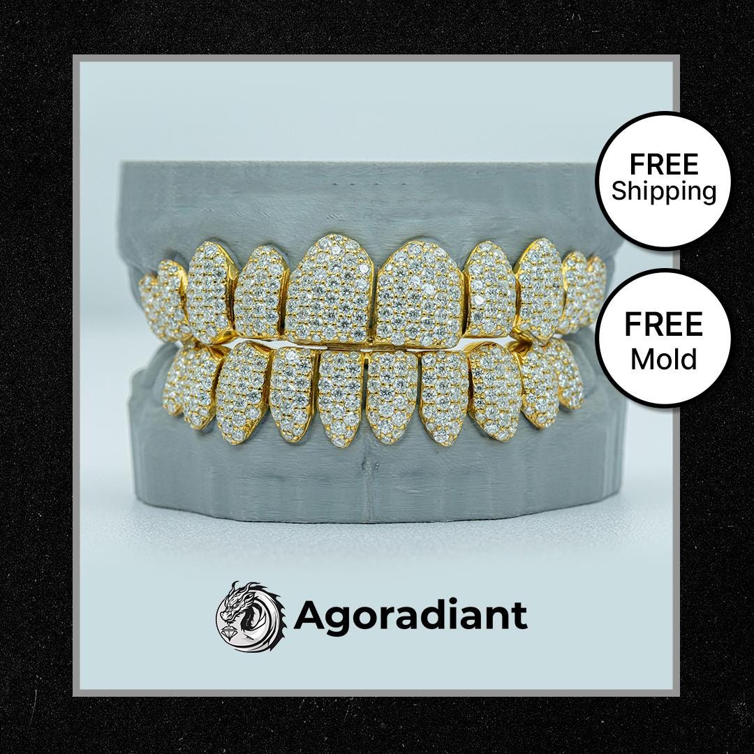 Diamond Grillz | Custom Full Bust Down Lab Diamond Dental Grillz | Full ...