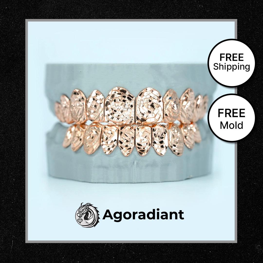 Gold Grillz | Custom Solid Rose Cut Gold Teeth Jewelry | Dental Grillz ...