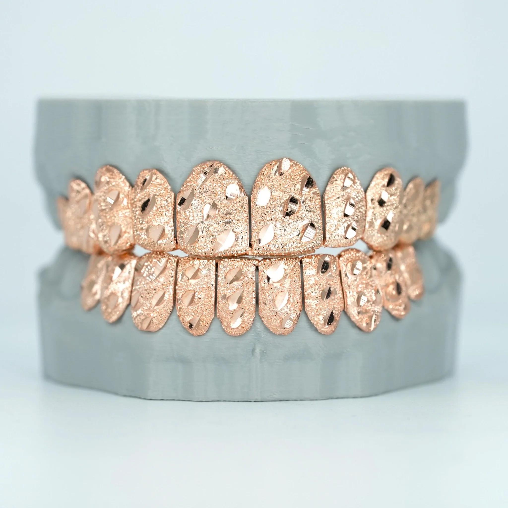 Gold Grillz | Custom Nugget Cut | Diamond Dust Teeth Jewelry | Dental ...