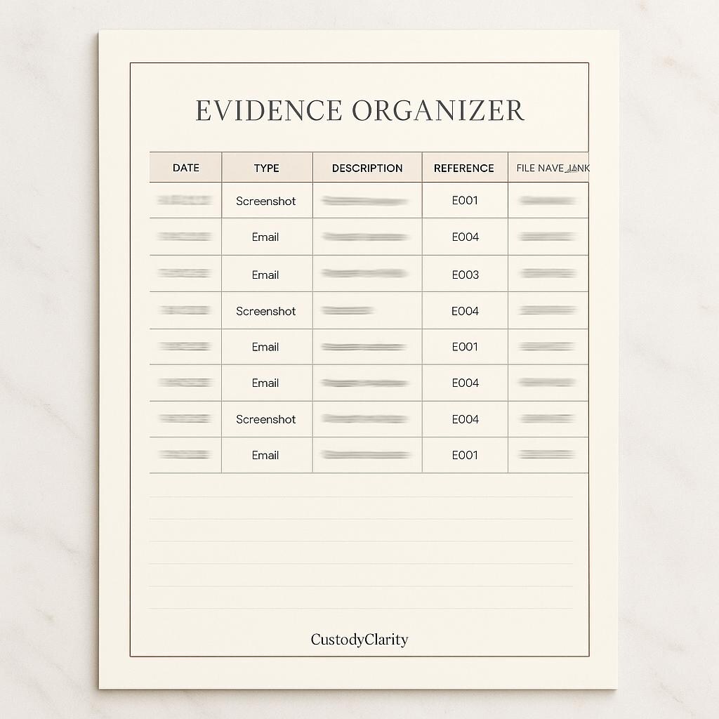 Premium Custody Documentation Kit | Court-ready Incident & Evidence ...