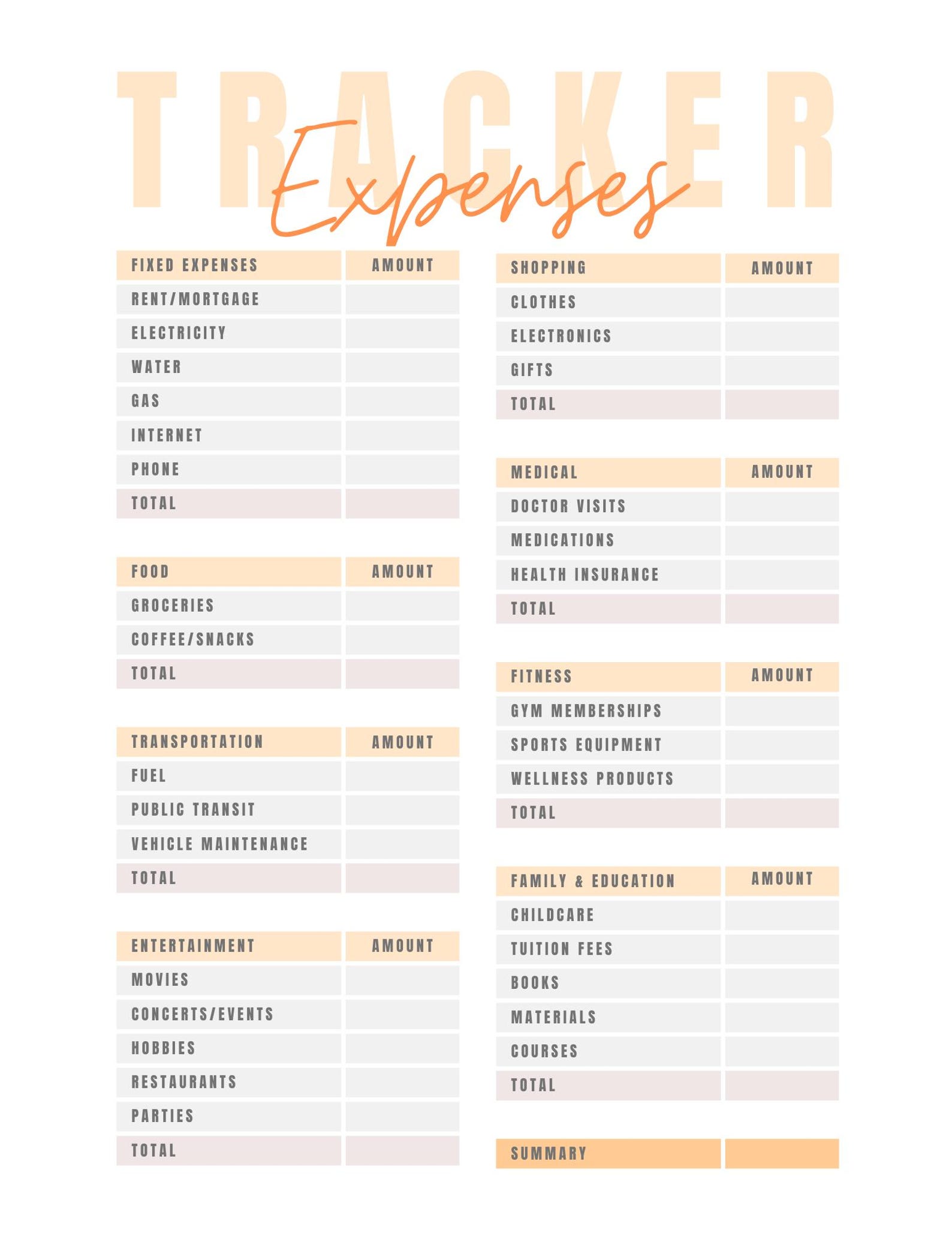 Expenses Tracker - Etsy