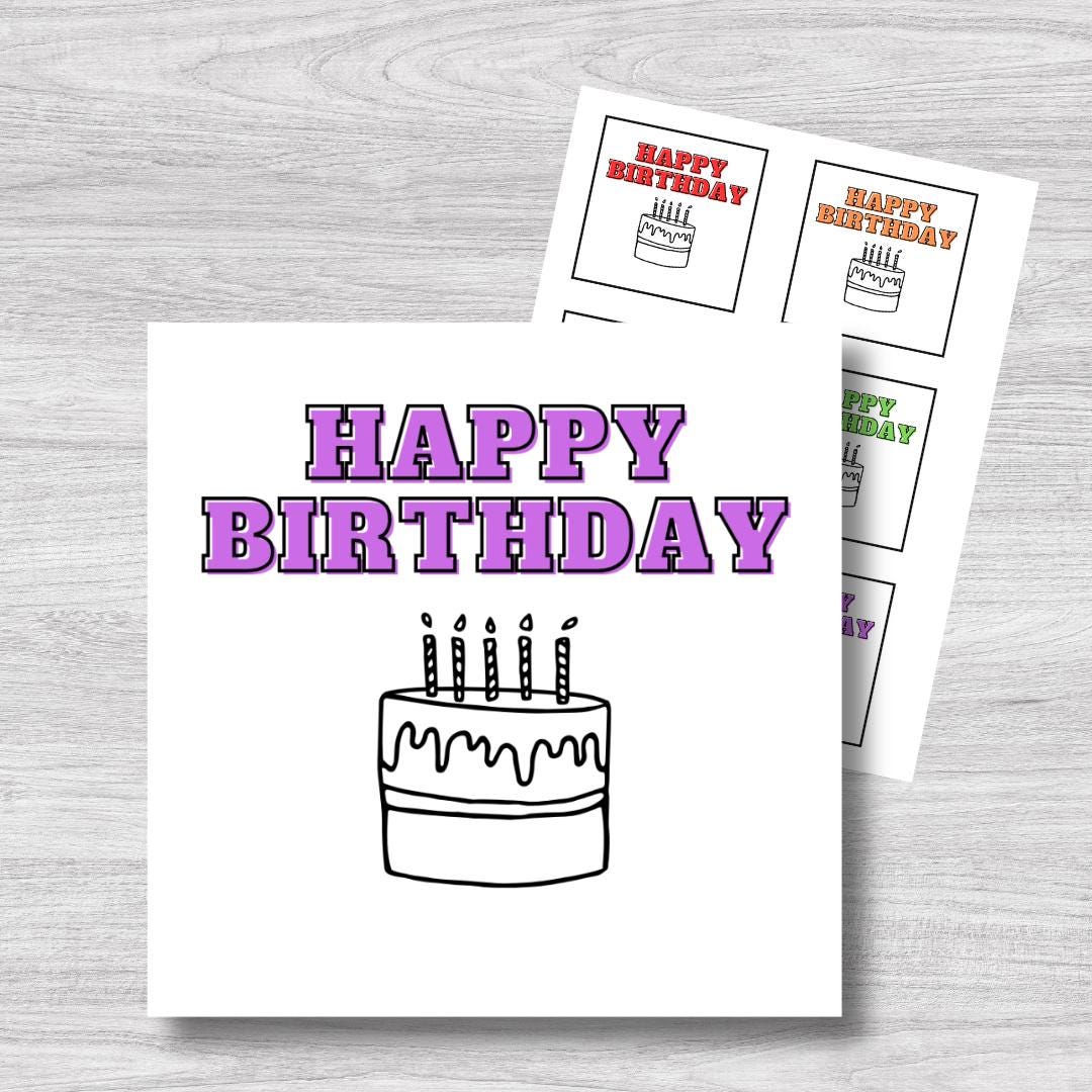 Happy Birthday Printable Gift Tags | Birthday Party Favor Tag | DIGITAL ...