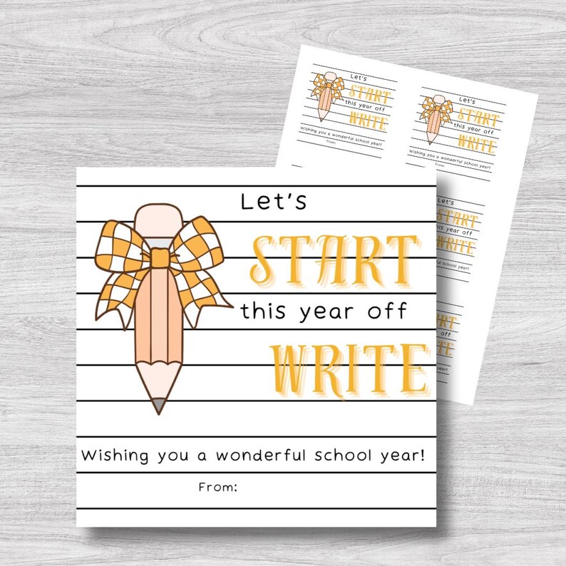 First Day of School Gift Tag Printable | Teacher Gift Tag | Let’s Start ...