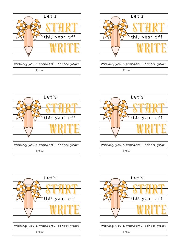 First Day of School Gift Tag Printable | Teacher Gift Tag | Let’s Start ...