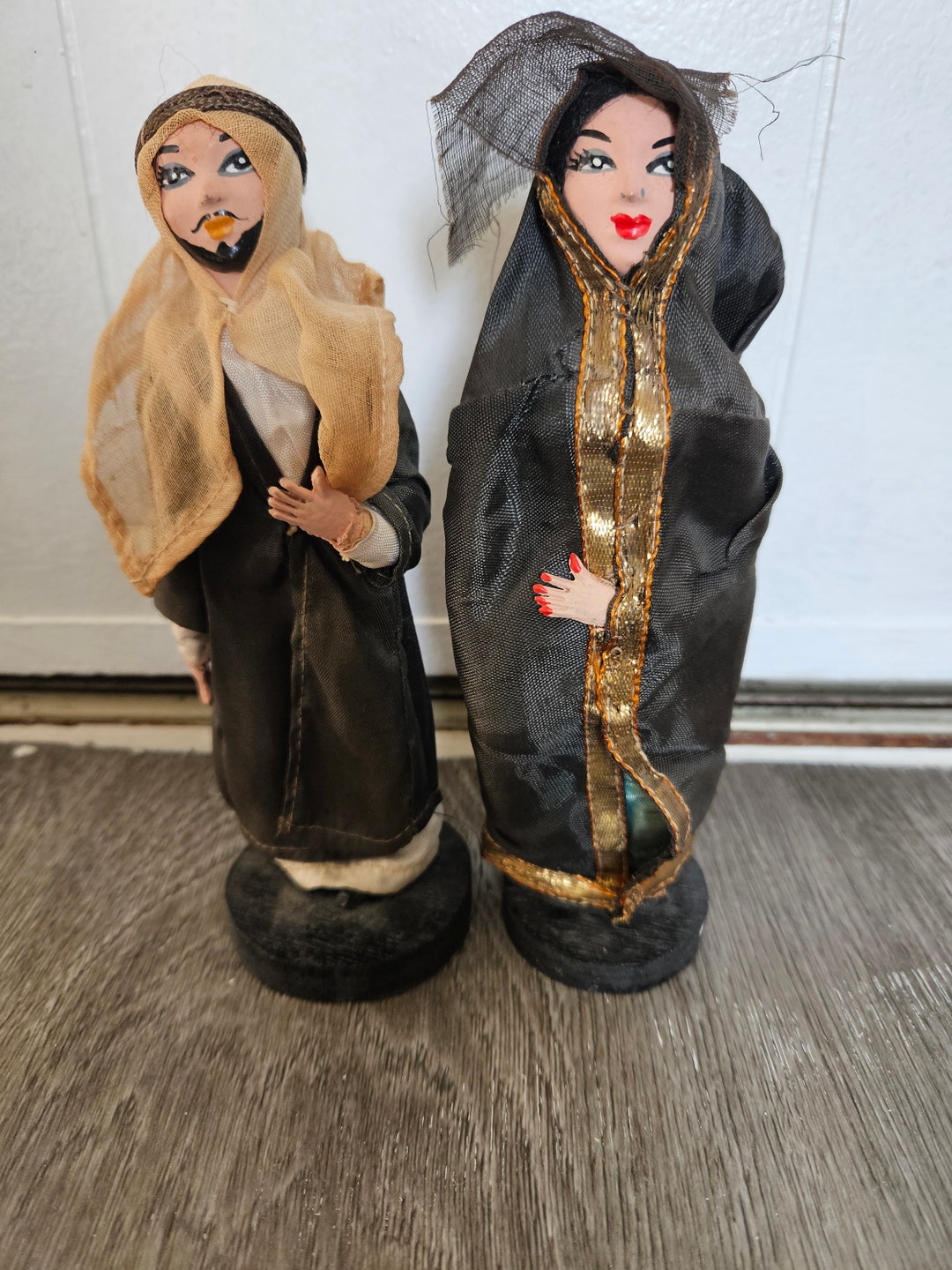Vintage Iraq, Arab Middle Eastern Couple Dolls in Islamic Traditional ...