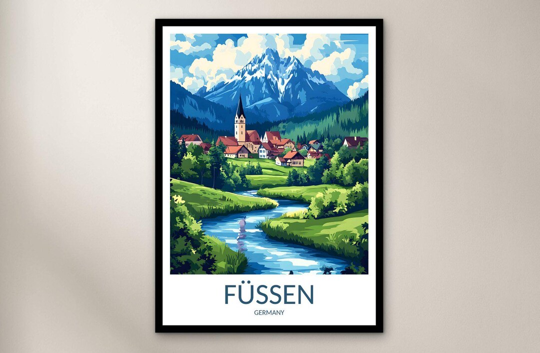 Fussen Travel Poster Wall Art Print, Germany Poster Home Decor Gift ...