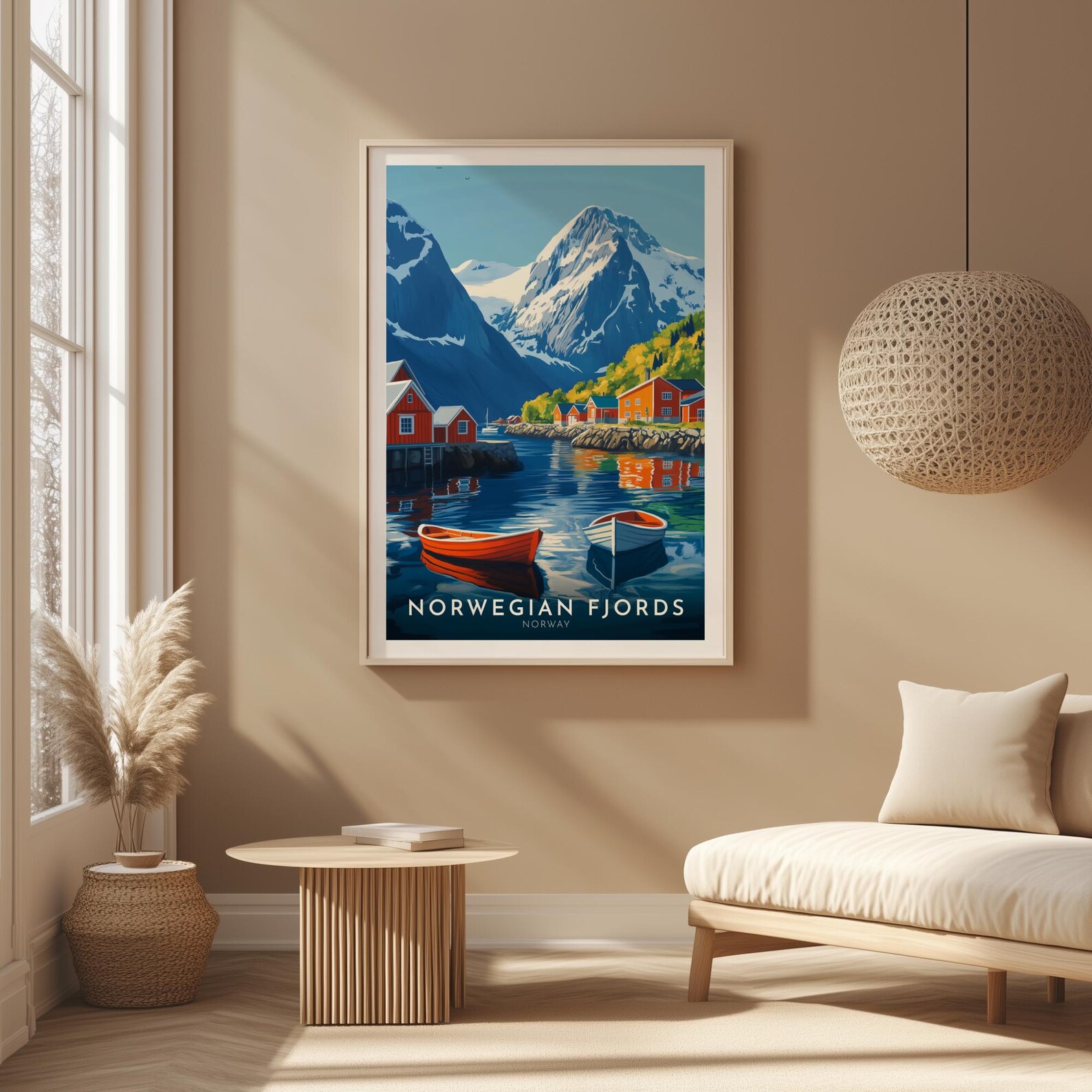Norwegian Fjords Wall Art Print, Scandinavia Travel Poster, Nordic Wall ...