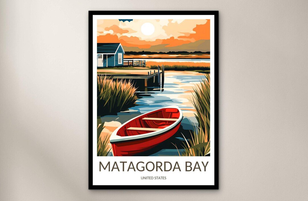 Matagorda Bay Travel Poster Wall Art Print, United States Poster Home ...