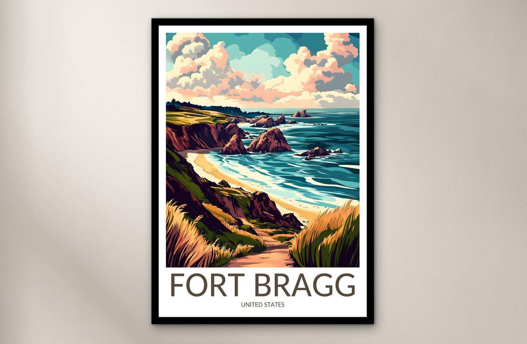 Fort Bragg Travel Poster Wall Art Print, United States Poster Home ...