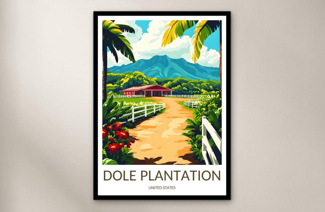Dole Plantation Travel Poster Wall Art Print, United States Poster Home ...