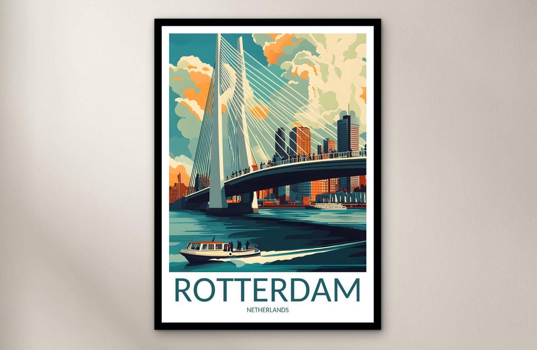Rotterdam Travel Poster Wall Art Print, Netherlands Poster Home Decor ...
