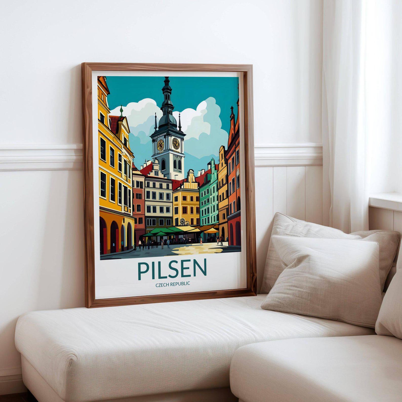 Pilsen Travel Poster Wall Art Print, Czech Republic Poster Home Decor ...