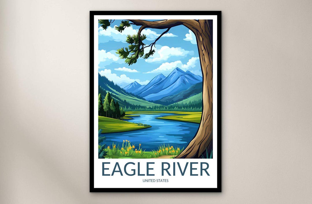 Eagle River Travel Poster Wall Art Print, United States Poster Home ...
