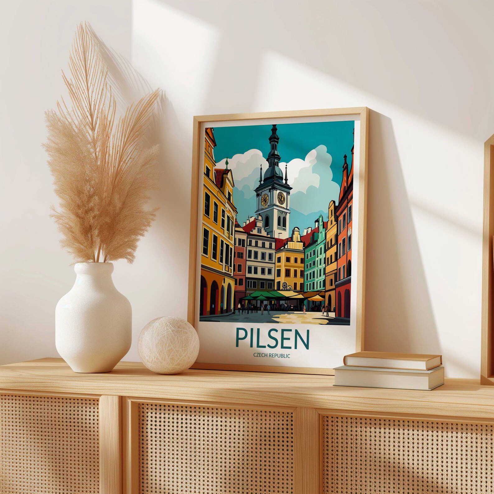 Pilsen Travel Poster Wall Art Print, Czech Republic Poster Home Decor ...