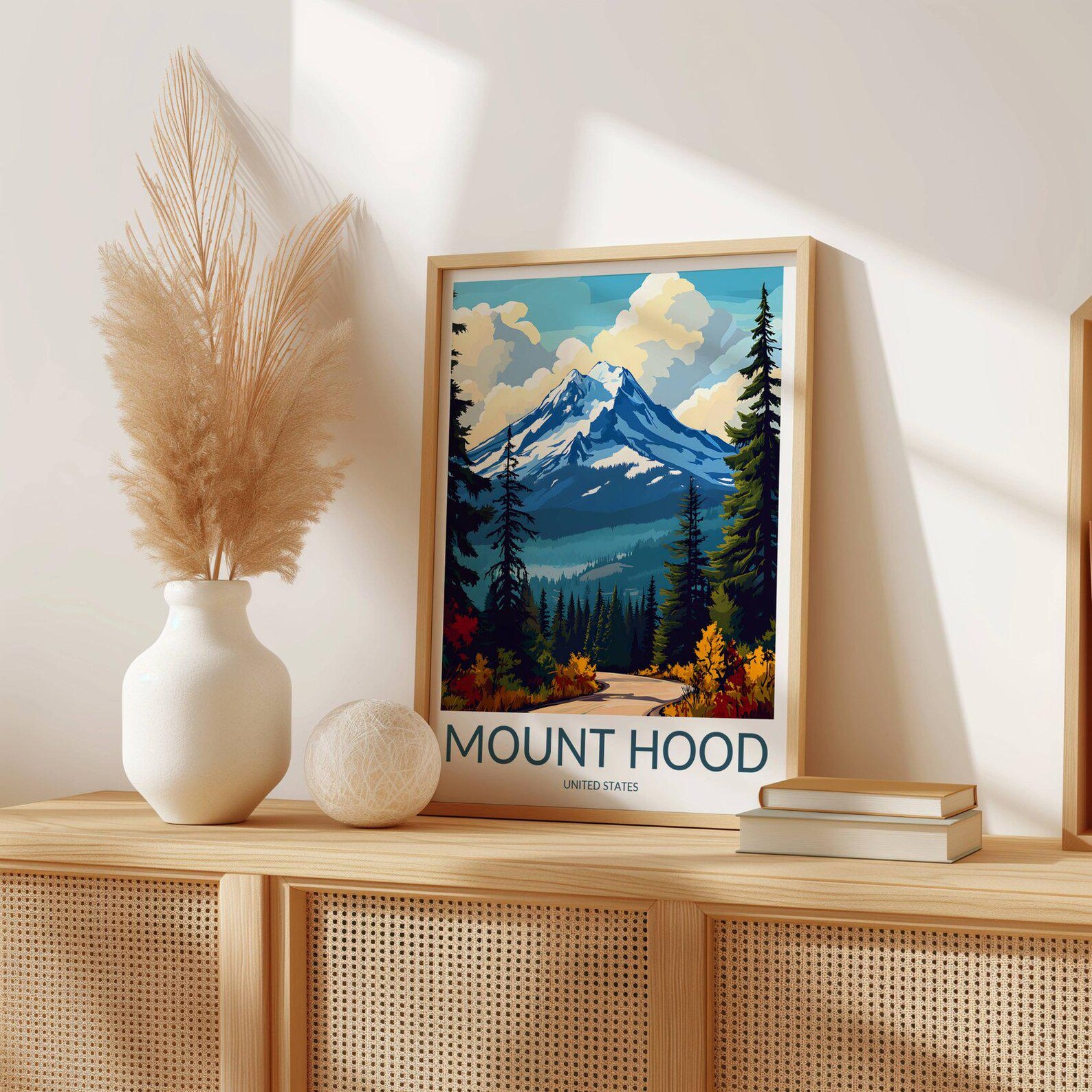 Mount Hood National Forest Travel Poster Wall Art Print, United States ...