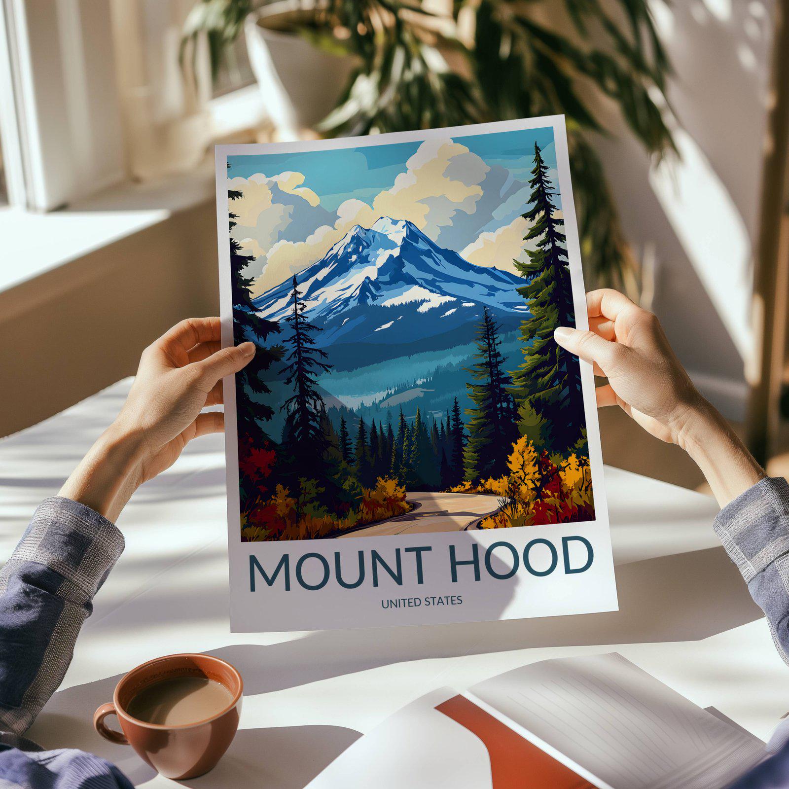 Mount Hood National Forest Travel Poster Wall Art Print, United States ...