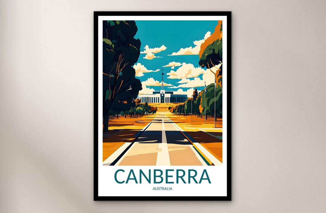 Canberra Travel Poster Wall Art Print, Australia Poster Home Decor Gift ...